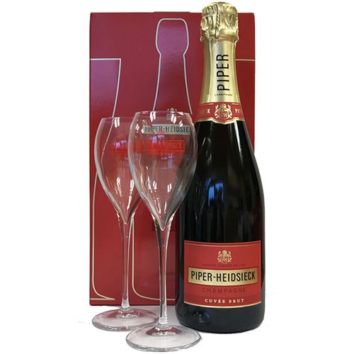 Order Piper-Heidsieck Cuvée Brut in gift box with 2 flutes online